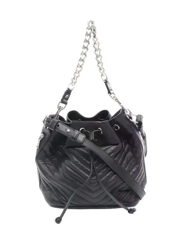 Saint Laurent 00s Chain Leather Bucket Bag - Black