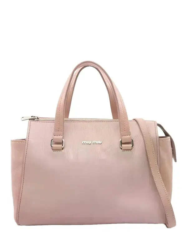 Miu Miu 2000s Leather Tote Bag - Pink