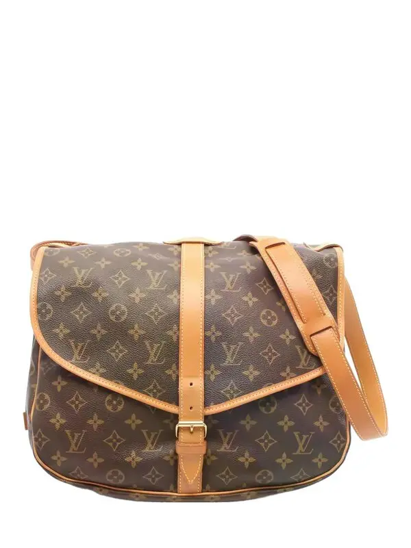 LOUIS VUITTON 1995 Saumur 35 Monogram Shoulder Bag - Brown