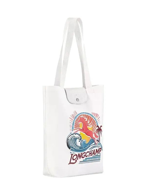Longchamp Le Pliage Graphic-print Tote Bag - White