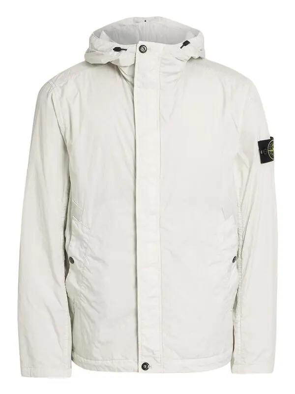 Stone Island Appliquéd Shell Hooded Jacket - Off-white