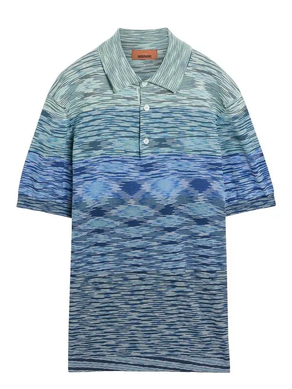Missoni Spacedyed Cotton Polo Shirt - Blue