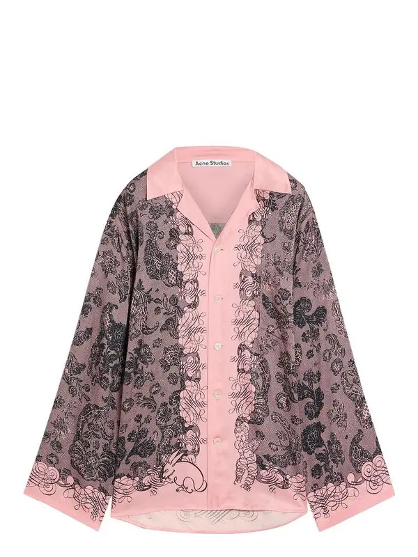Acne Studios Printed Satin Shirt - Pink