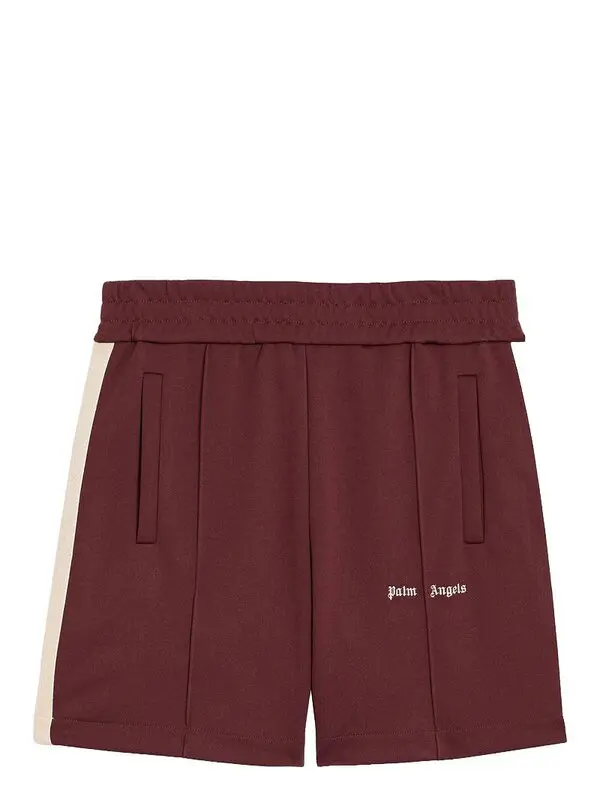 Palm Angels Striped Jersey Drawstring Shorts - Burgundy
