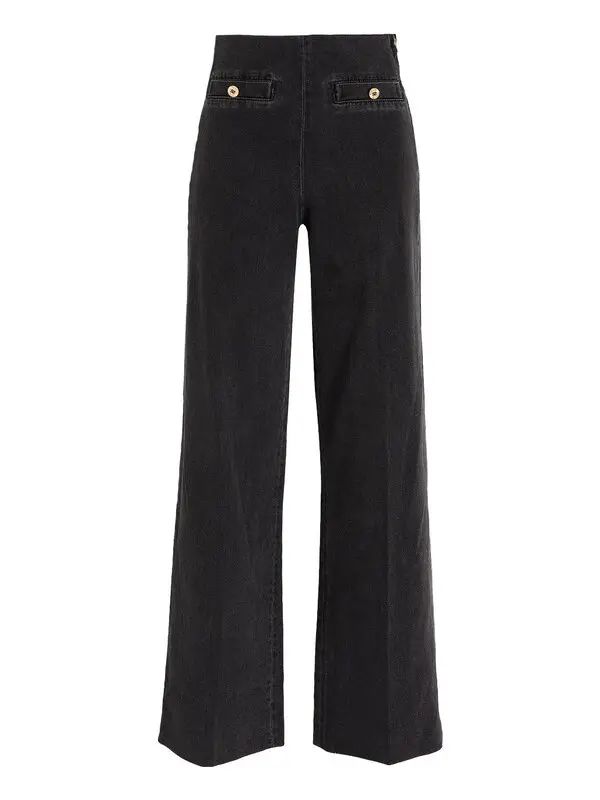 Sandro High-rise Wide-leg Denim Jeans - Charcoal