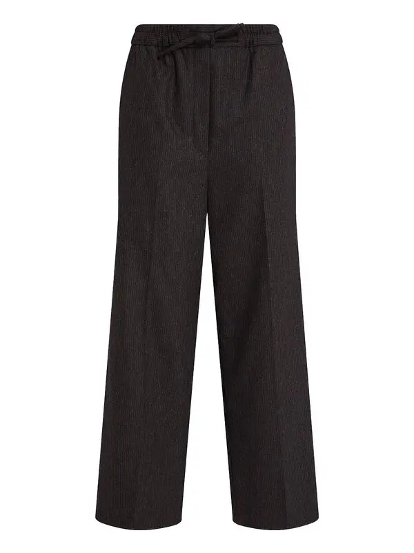 Sandro Wool-blend Wide-leg Pants - Dark Brown