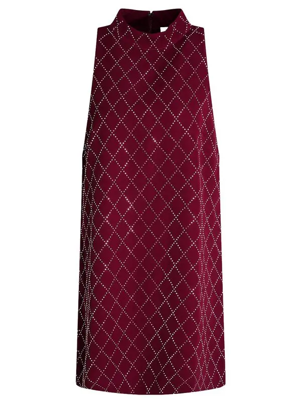 Sandro Crystal-embellished Jersey Mini Dress - Burgundy