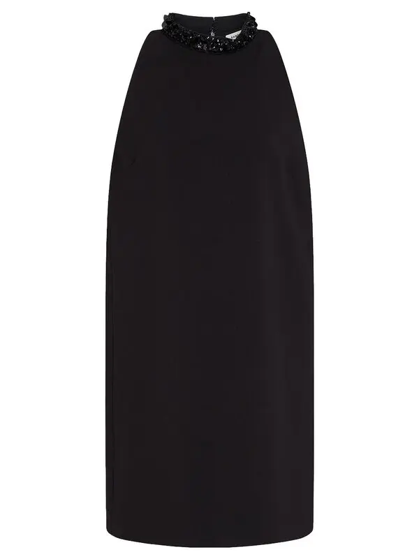 Sandro Embellished Crepe Mini Dress - Black