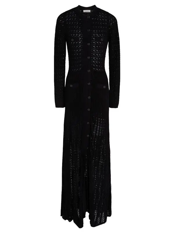 Sandro Crochet-knit Maxi Dress - Black