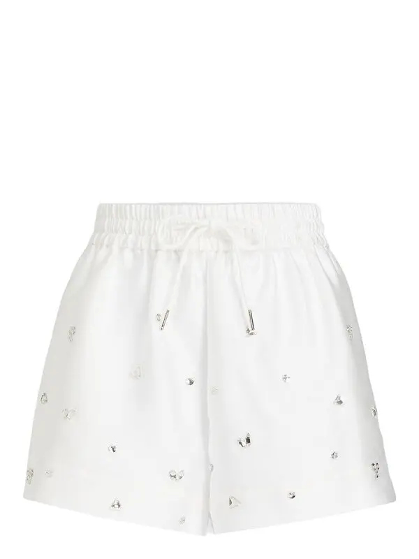 Sandro Crystal-embellished Twill Shorts - White