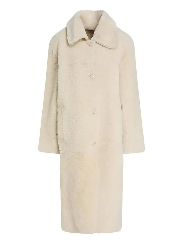 Sandro Shearling Coat - Ivory