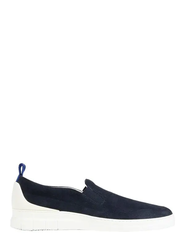 Dunhill Radial Spoiler Suede Slip-on Sneakers - Navy