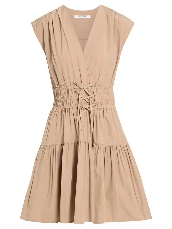 Derek Lam 10 Crosby Tora Tiered Cotton-poplin Mini Dress - Camel