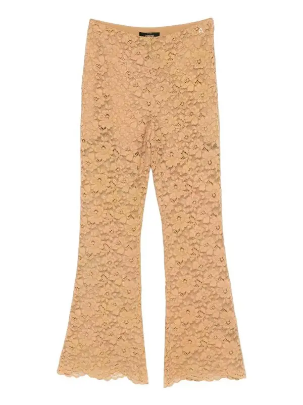 TWINSET Floral-lace Flared Leg Trousers - Neutrals