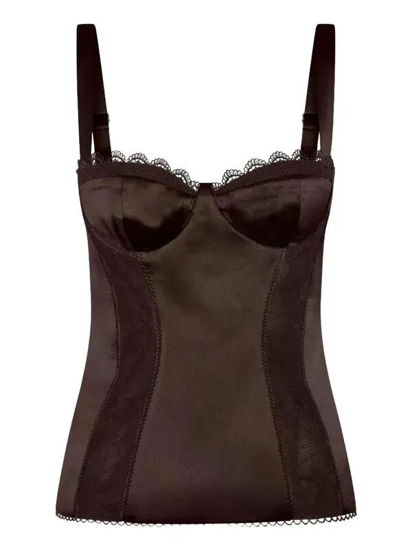 NICHOLAS Dara Lace-detail Top - Brown