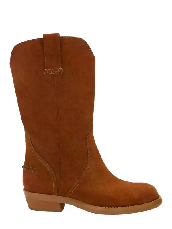 ODISSI Frances Suede Cowboy Boots - Brown