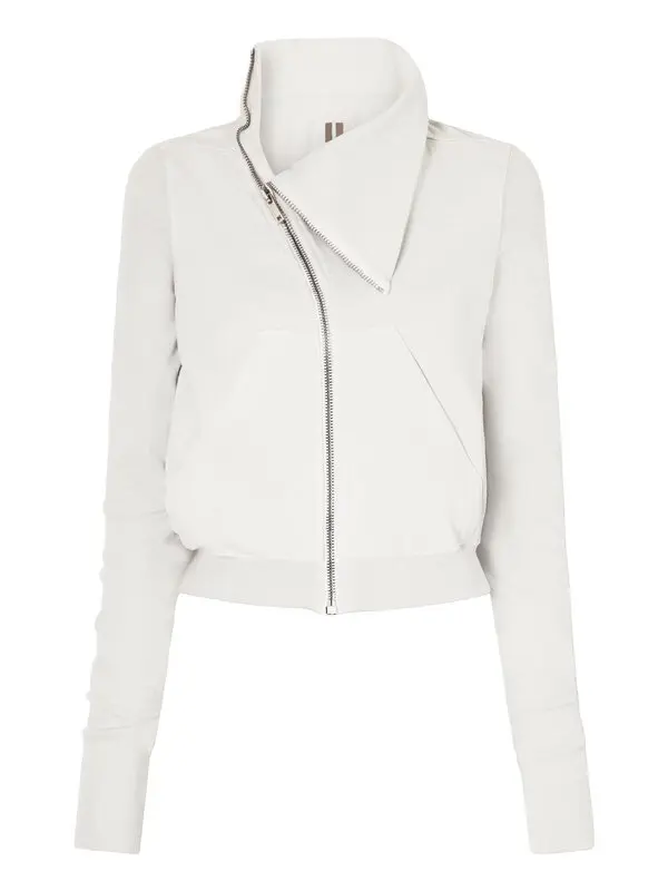 Rick Owens Cropped Organic Cotton-jersey Hoodie - Neutrals