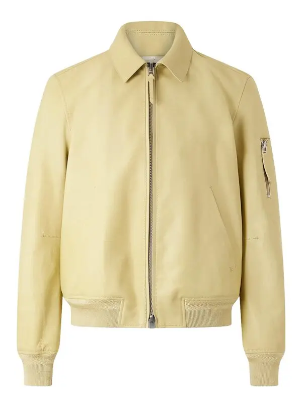 TOM FORD Leather Blouson Jacket - Yellow