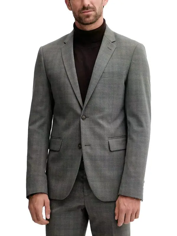 Lindbergh Check Button Suit - Grey