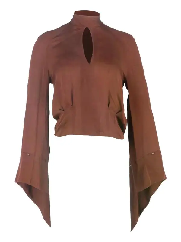 PETAR PETROV Keyhole Asymmetric Blouse - Brown