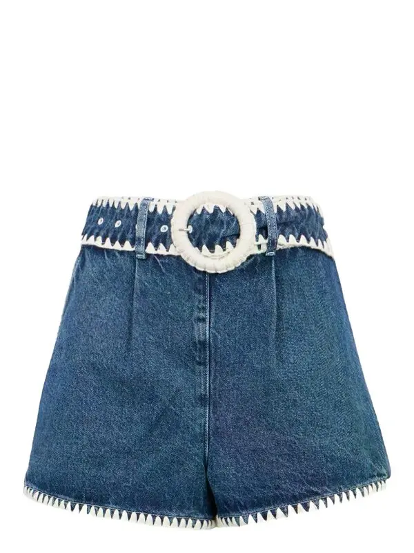 Farm Rio Crochet Pocket Shorts - Blue