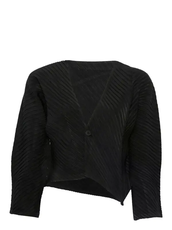 Issey Miyake Button Pleated Blouse - Black