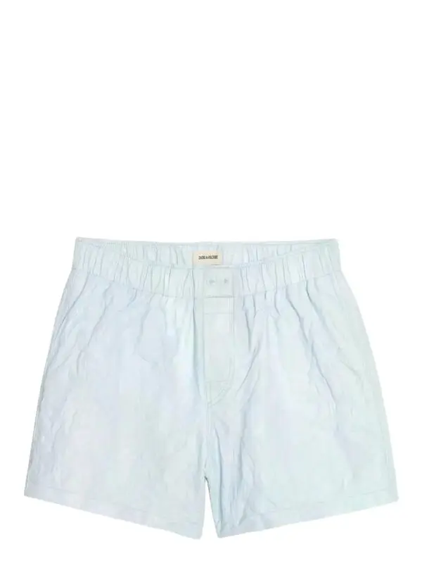 Zadig&Voltaire Crumpled Lambskin Leather Shorts - Blue