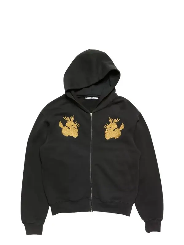 Acne Studios Logo-embroidered Hoodie - Black