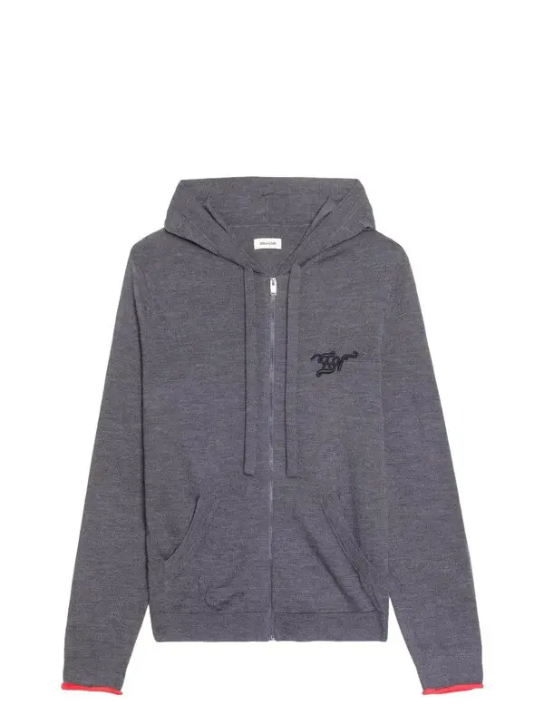 Zadig&Voltaire Hooded Zip Up Sweatshirt - Grey
