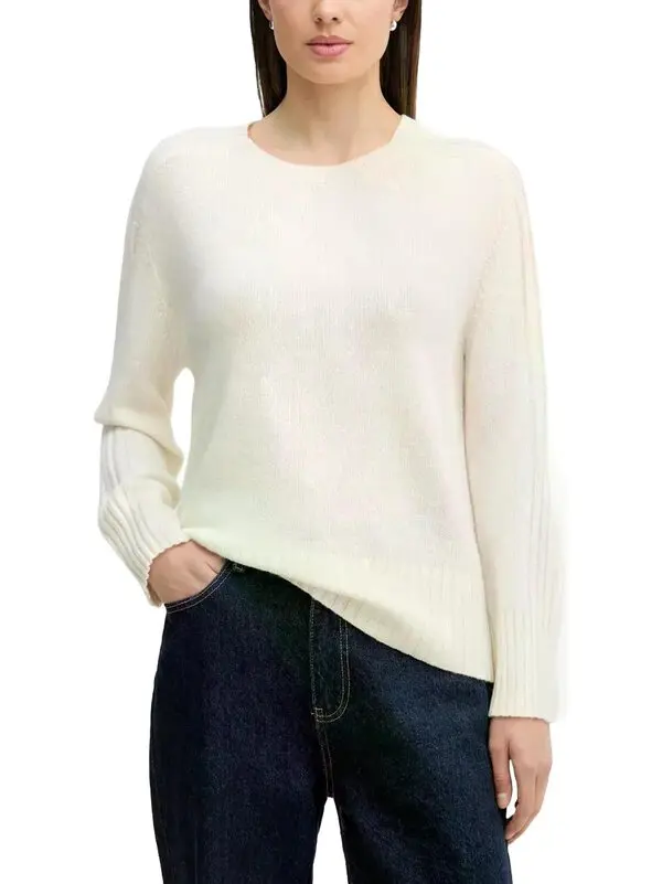 BENETTON Ribbed Cashmere Sweater - White