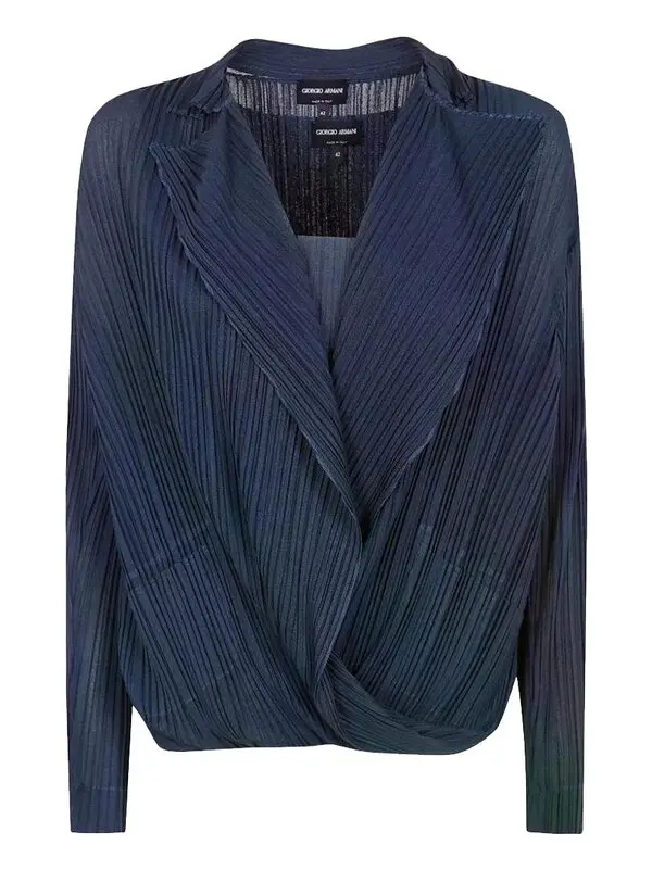 Giorgio Armani Pleated Blouse - Blue