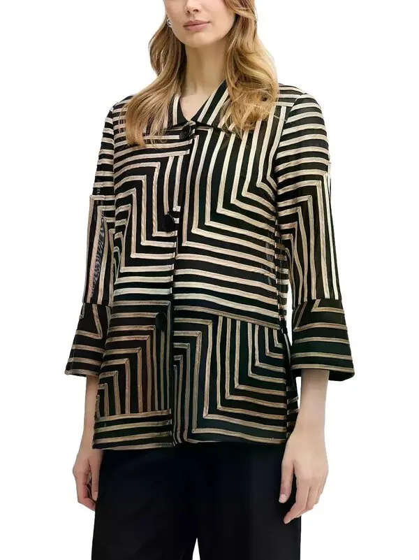 Joseph Ribkoff Geometric-striped Shirt - Black