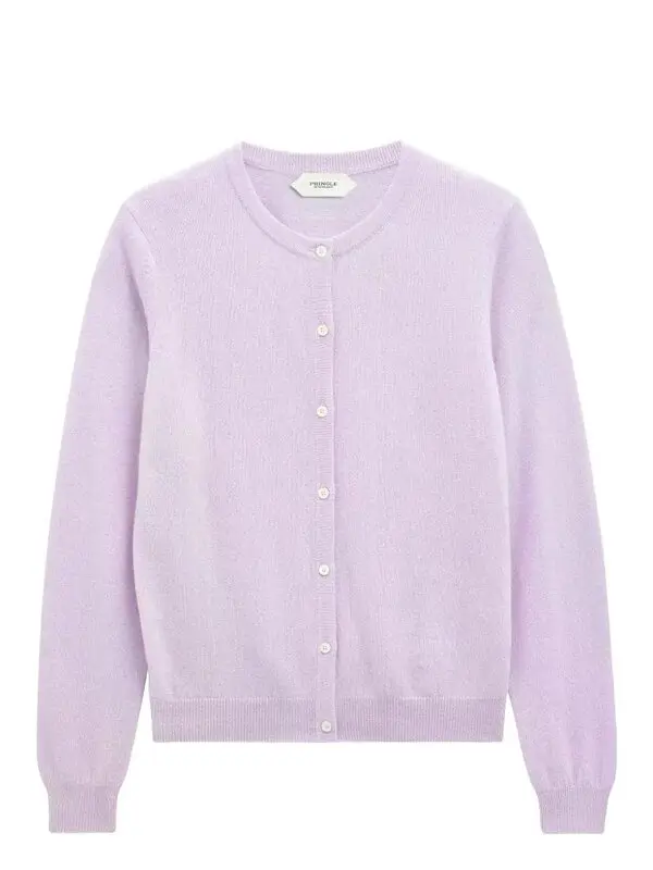 Pringle Of Scotland Crew-neck Cashmere Cardigan - Purple