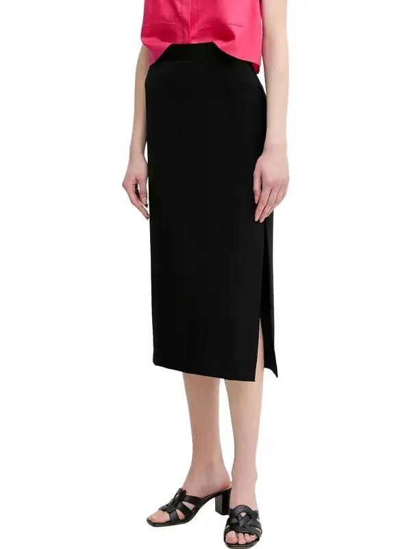 MARC AUREL Pencil Skirt With Side Slit - Black