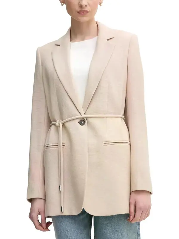 MARC AUREL Belted Button Blazer - Neutrals