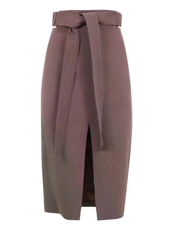 Elisabetta Franchi Belted Midi Skirt - Purple