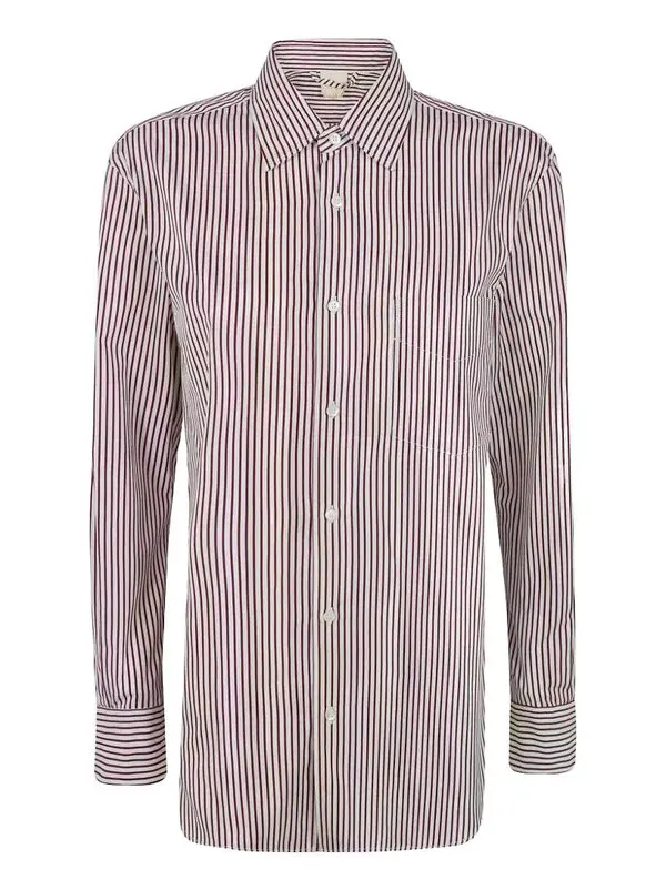 Aspesi Striped Pocket Shirt - White