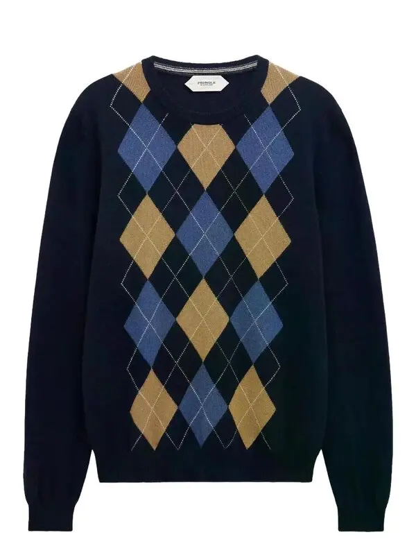 Pringle Of Scotland Argyle Crew-neck Sweater - Blue