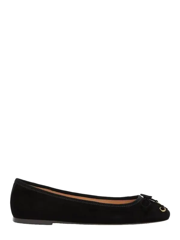 ODISSI Lou Bow Square Toe Ballerina - Black