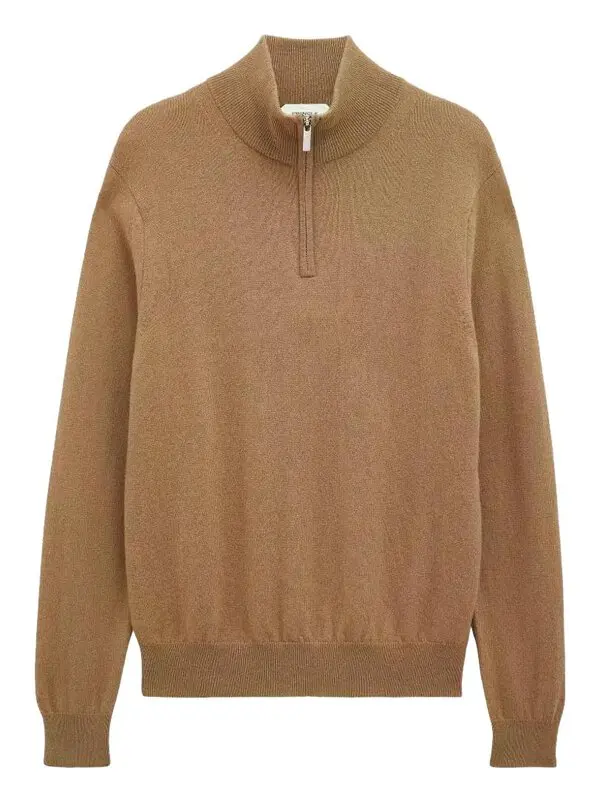Pringle Of Scotland Quarter-zip Cashmere Sweater - Neutrals