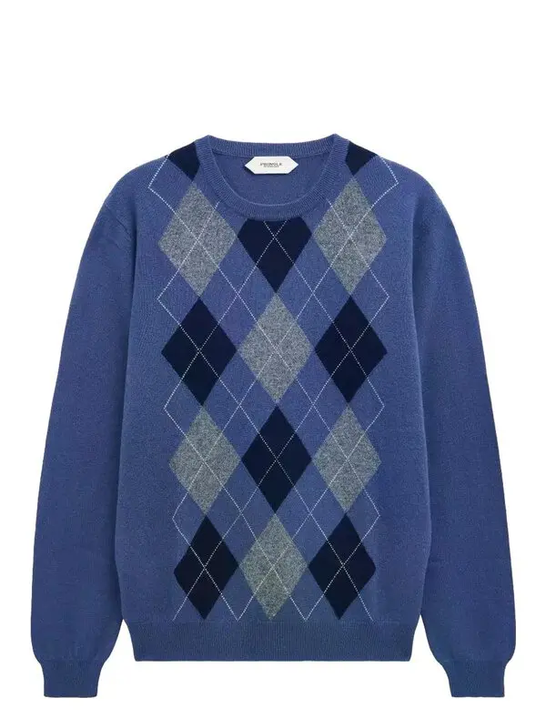 Pringle Of Scotland Argyle Crew-neck Sweater - Blue