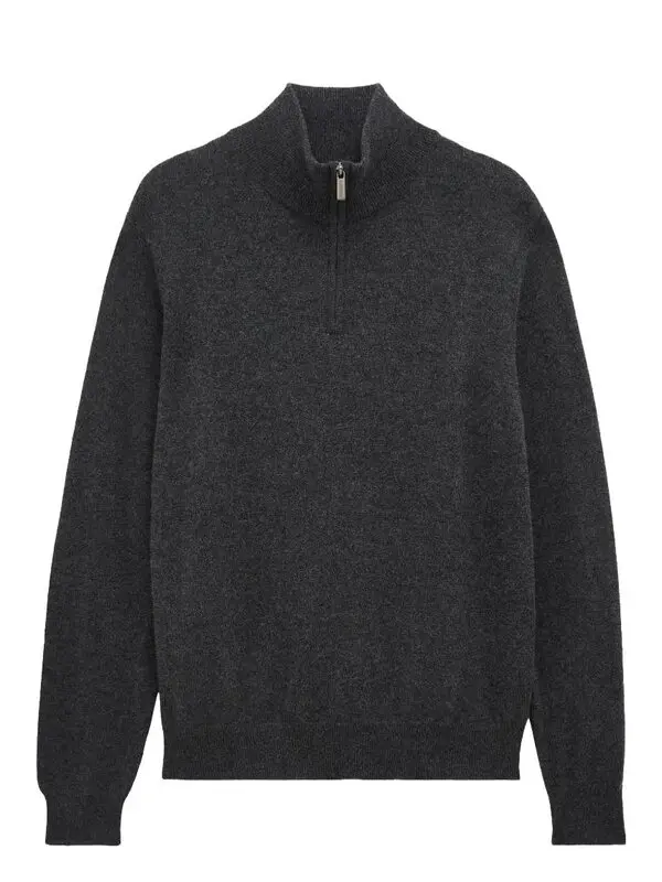 Pringle Of Scotland Quarter-zip Cashmere Sweater - Grey