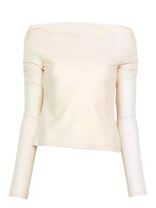 Andamane Ruched Off-shoulder Top - Neutrals