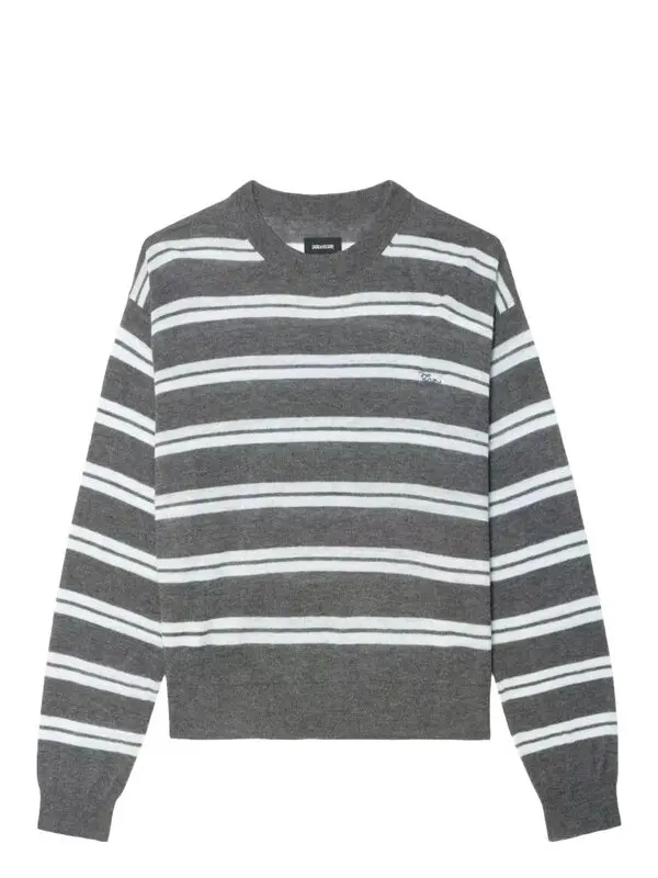 Zadig&Voltaire Striped Cashmere Sweater - Grey