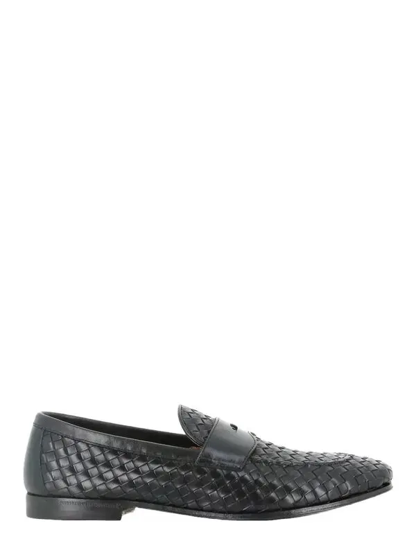 HENDERSON BARACCO Textured Penny Loafers - Black