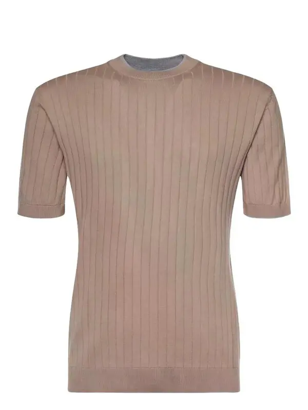 Eleventy Ribbed T-shirt - Neutrals