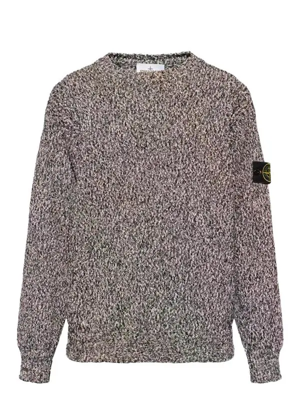 Stone Island Logo-patch Crew-neck Sweater - Neutrals