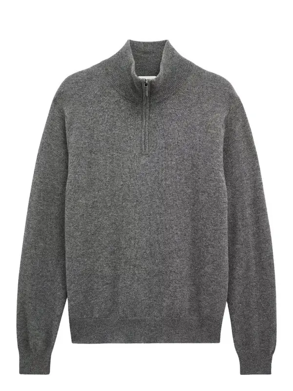 Pringle Of Scotland Quarter-zip Cashmere Sweater - Grey