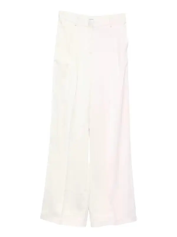 Andamane Pleated Wide Leg Trousers - White
