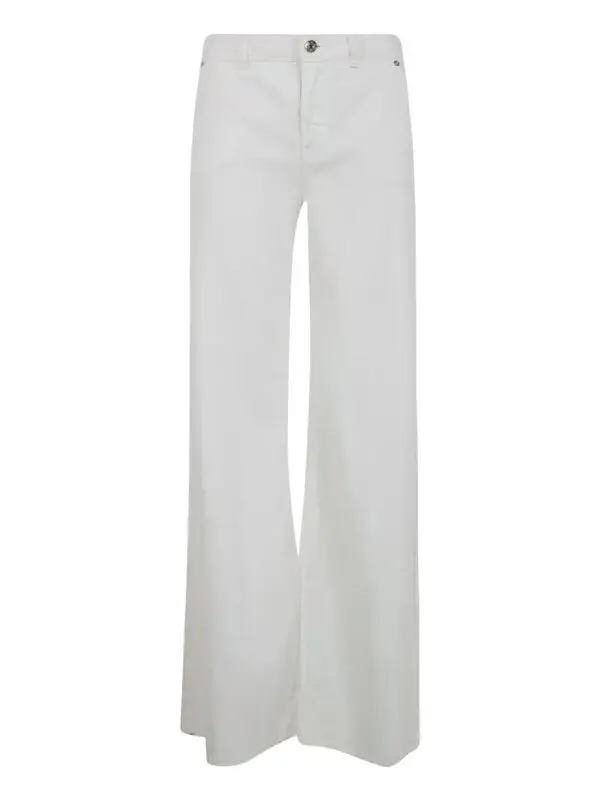Blumarine Buttoned Wide Leg Jeans - White
